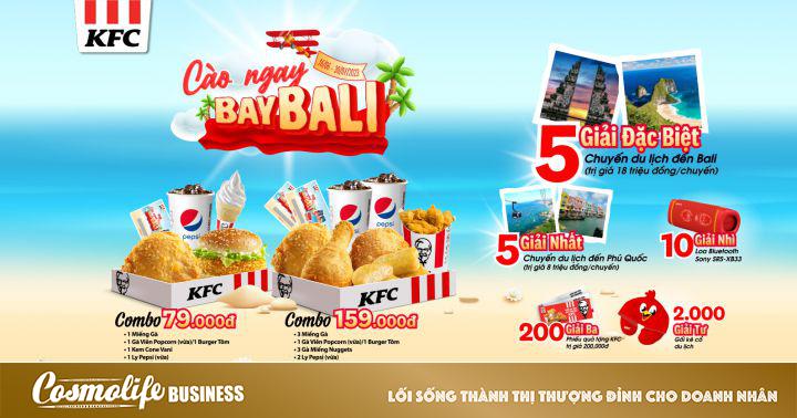 KFC tung chương trình khuyến mãi suốt mùa hè 2023 Cào Ngay, Bay Bali ...